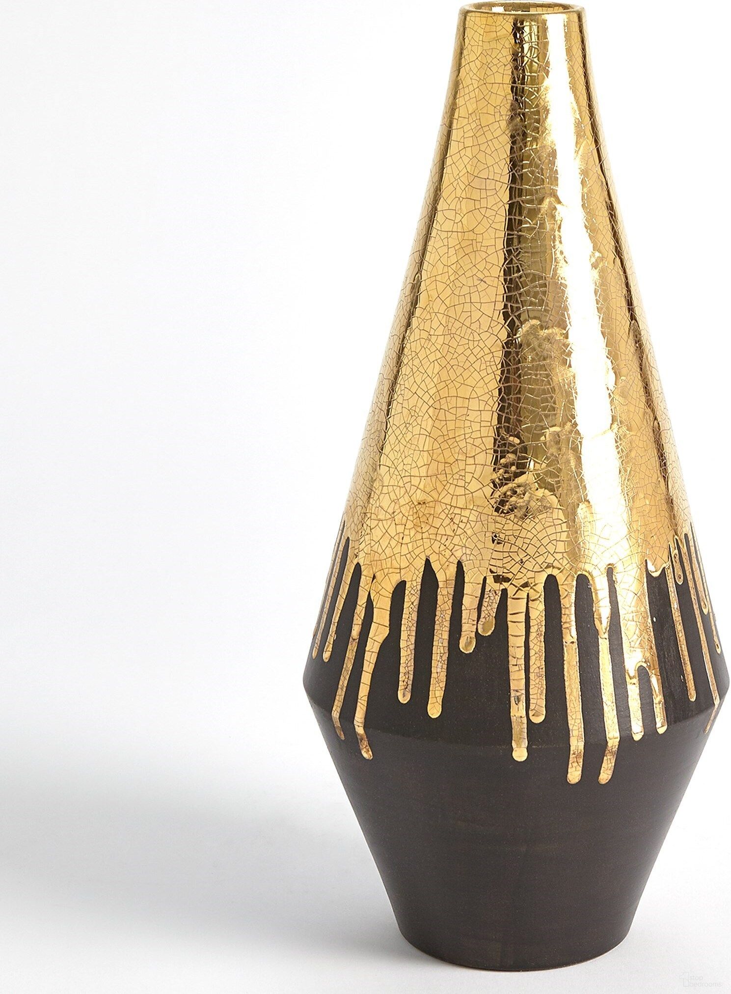 Gold Drip Large Vase In Gold by Global Views | 1StopBedrooms