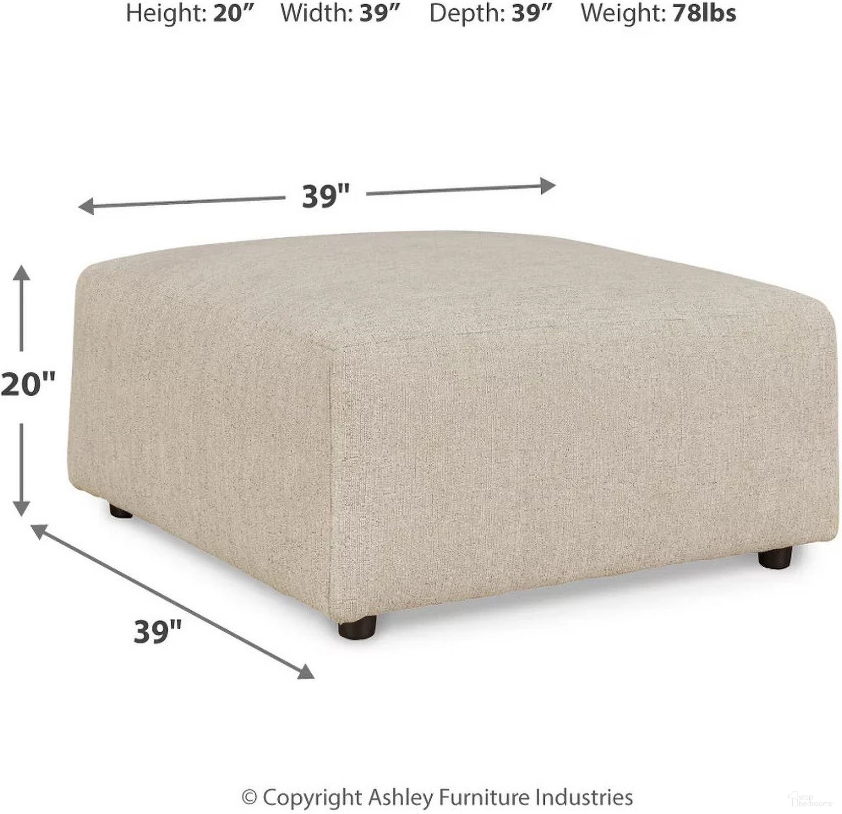 Greenmounds Linen Ottoman by Luxe Mod | 1StopBedrooms