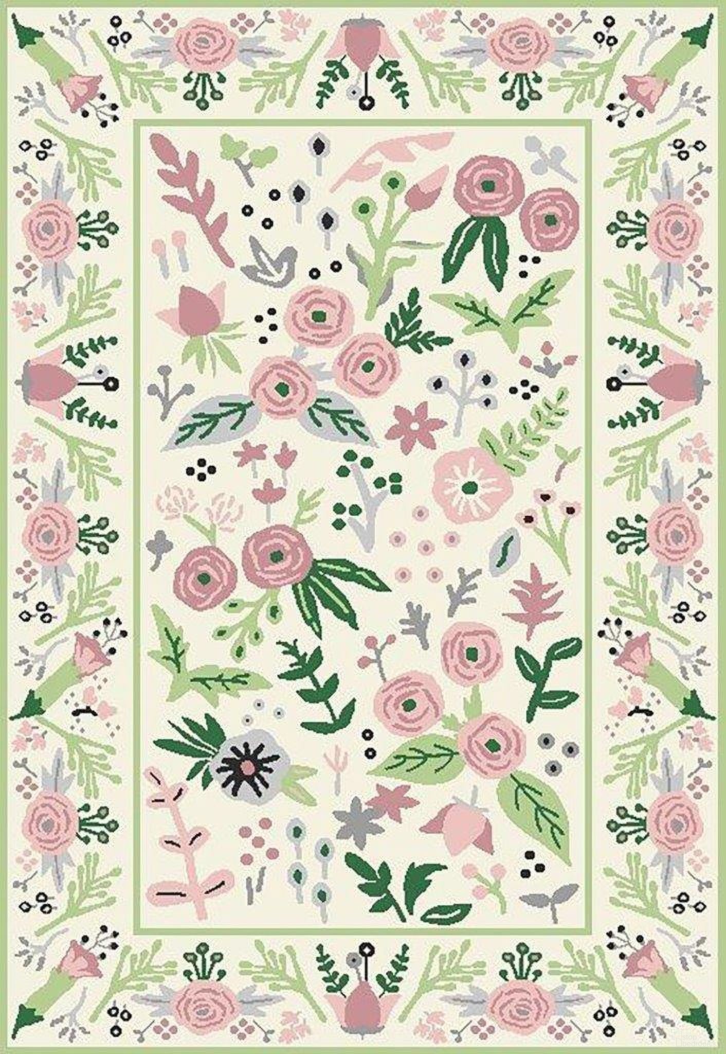 Hanna VA30C Gardenia Pink Ivory Floral Transitional White 9' x 12' Area ...