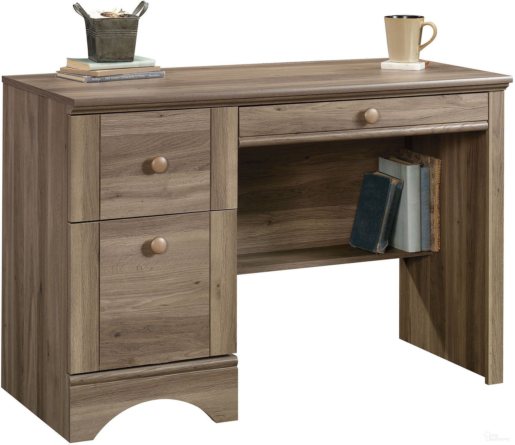 Harbor View Computer Desk In Salt Oak by Sauder | 1StopBedrooms