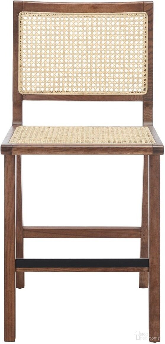 Hattie French Cane Counter Stool In Natural Walnut by Safavieh Couture ...
