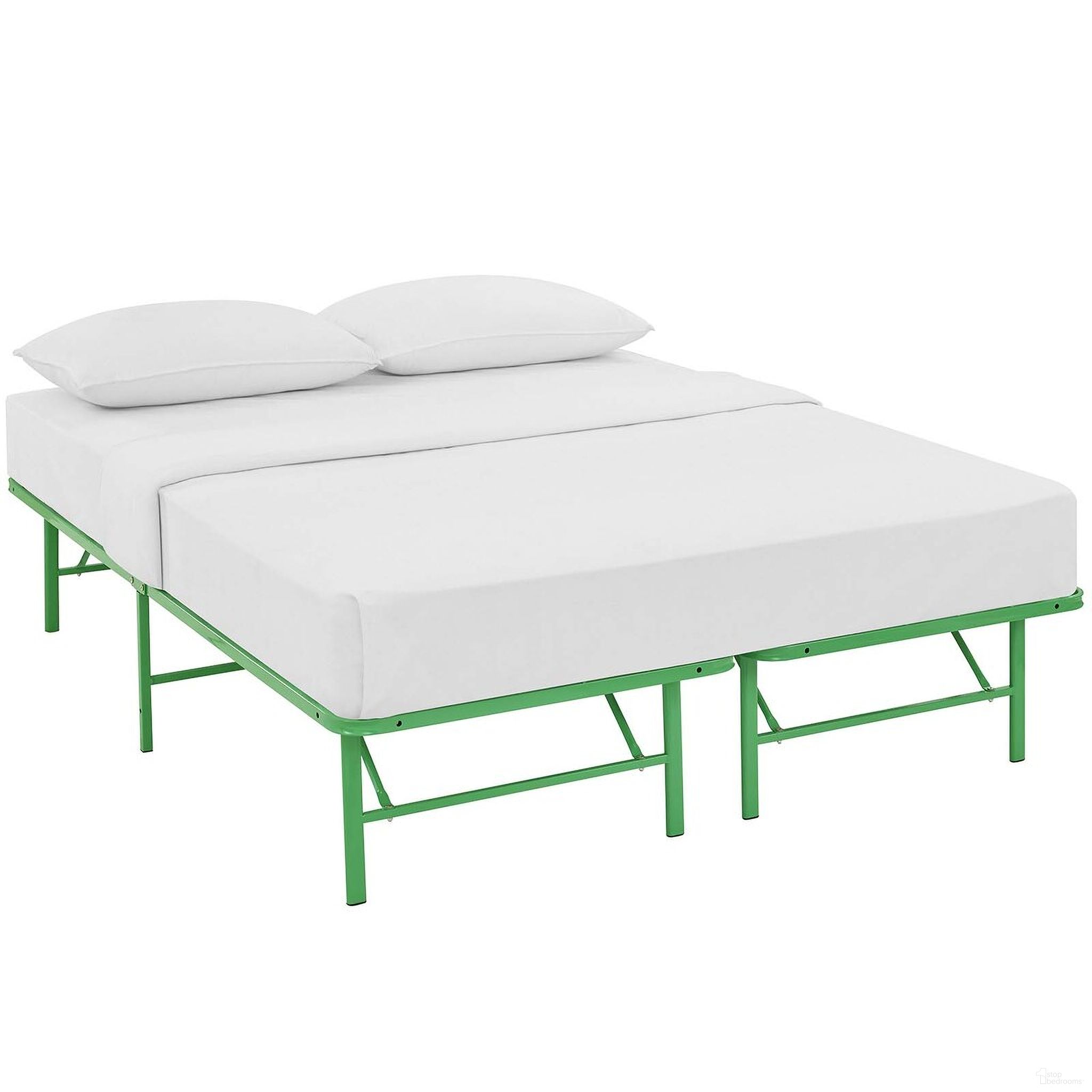 Horizon Full Stainless Steel Bed Frame In Green by Modway | 1StopBedrooms