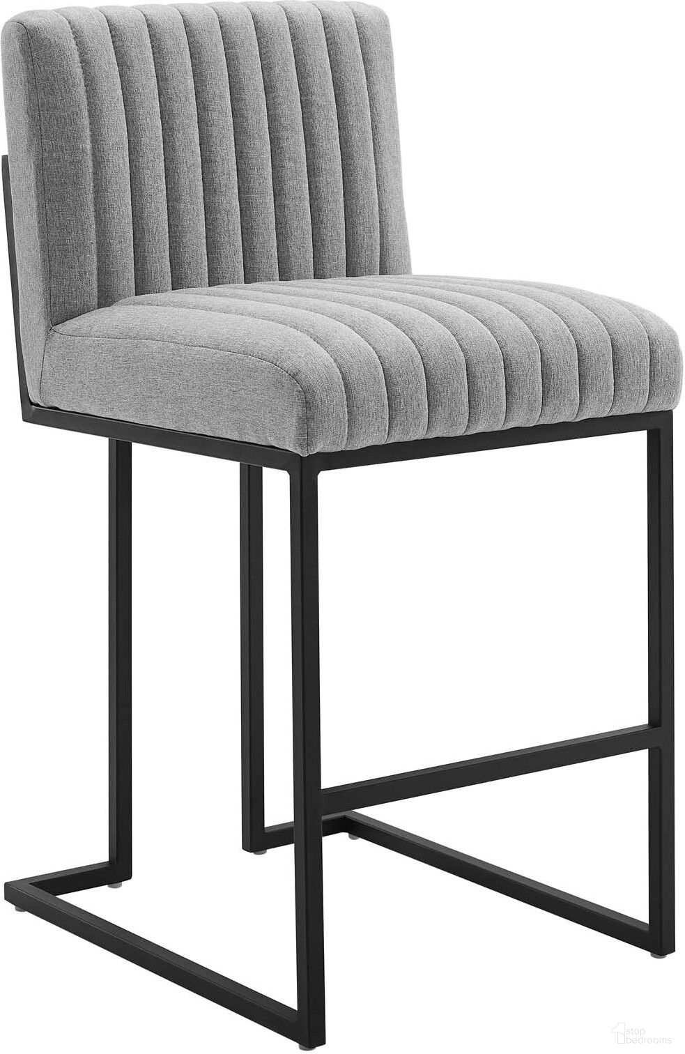 Indulge Channel Tufted Fabric Counter Stool In Light Gray by Modway ...