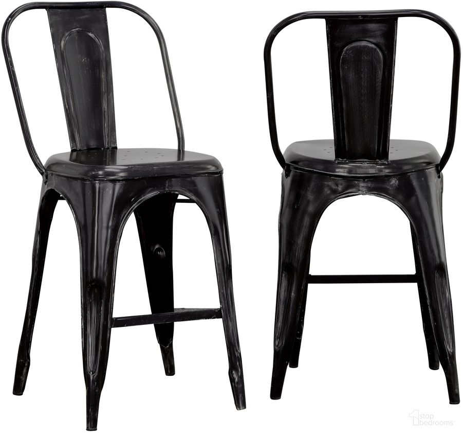Industrial Style Black Counter Height Dining Chair Set of 2 by Coast to ...