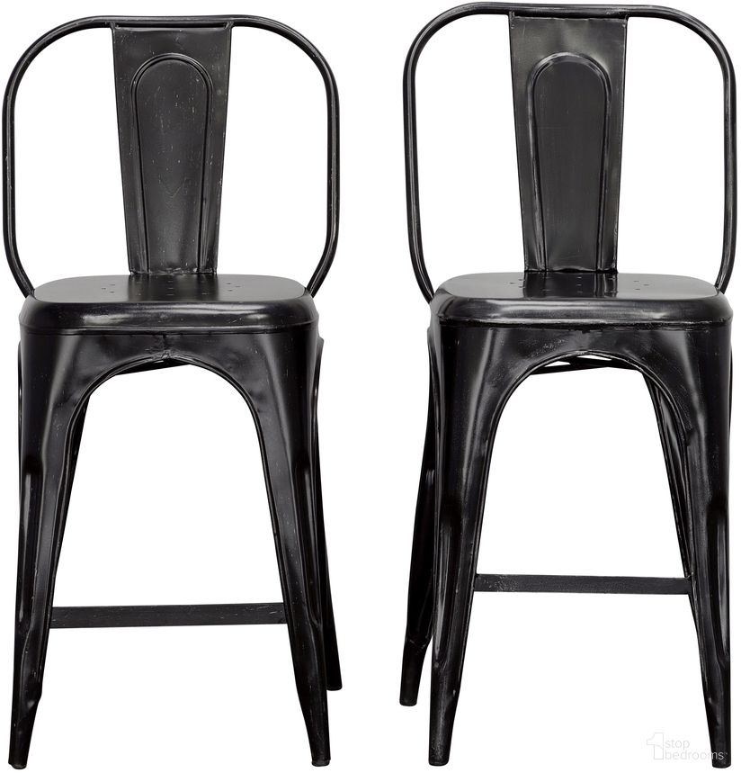Industrial Style Black Counter Height Dining Chair Set of 2 by Coast to ...