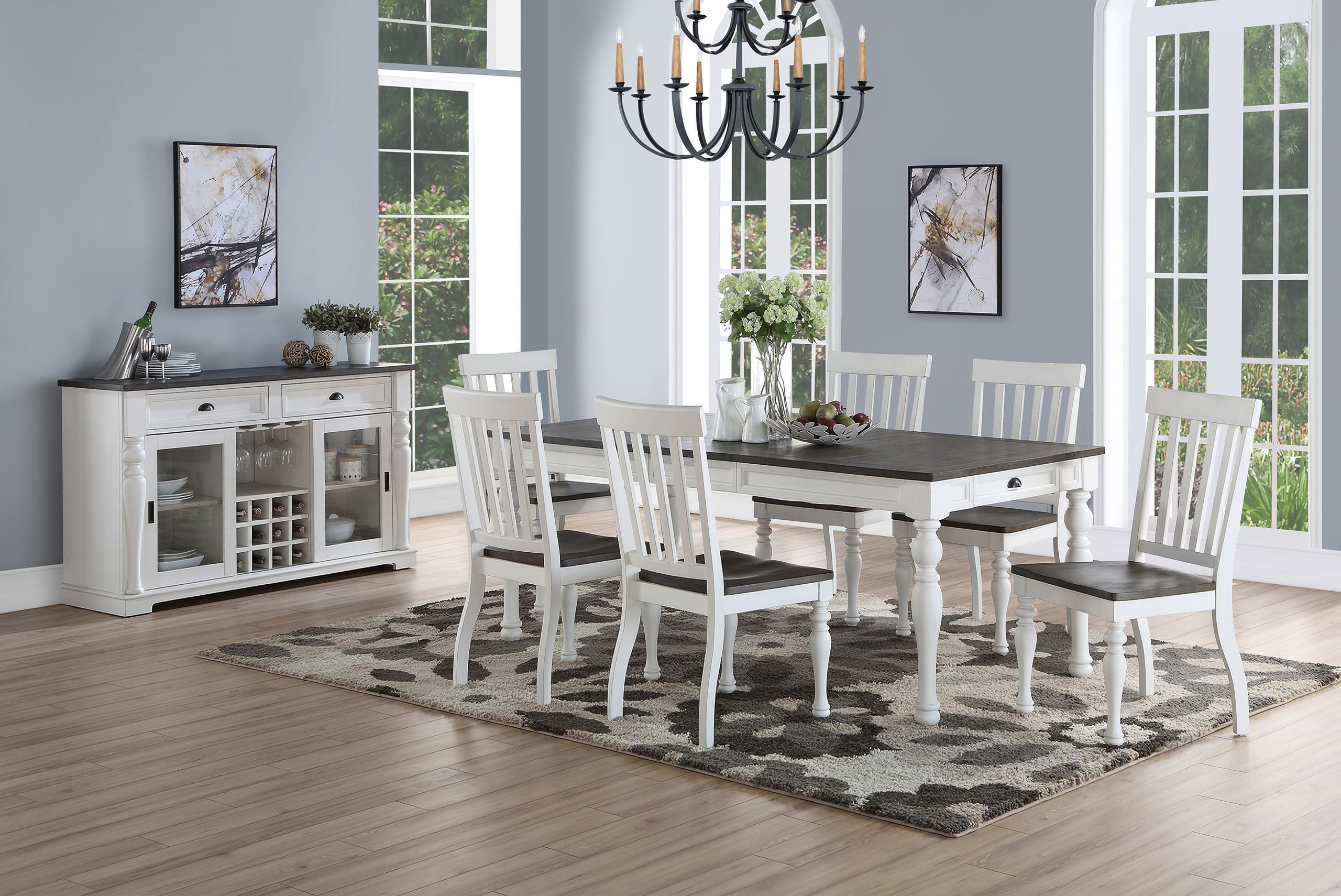 Joanna Two Tone 7 Piece Dining Set by Steve Silver | 1StopBedrooms