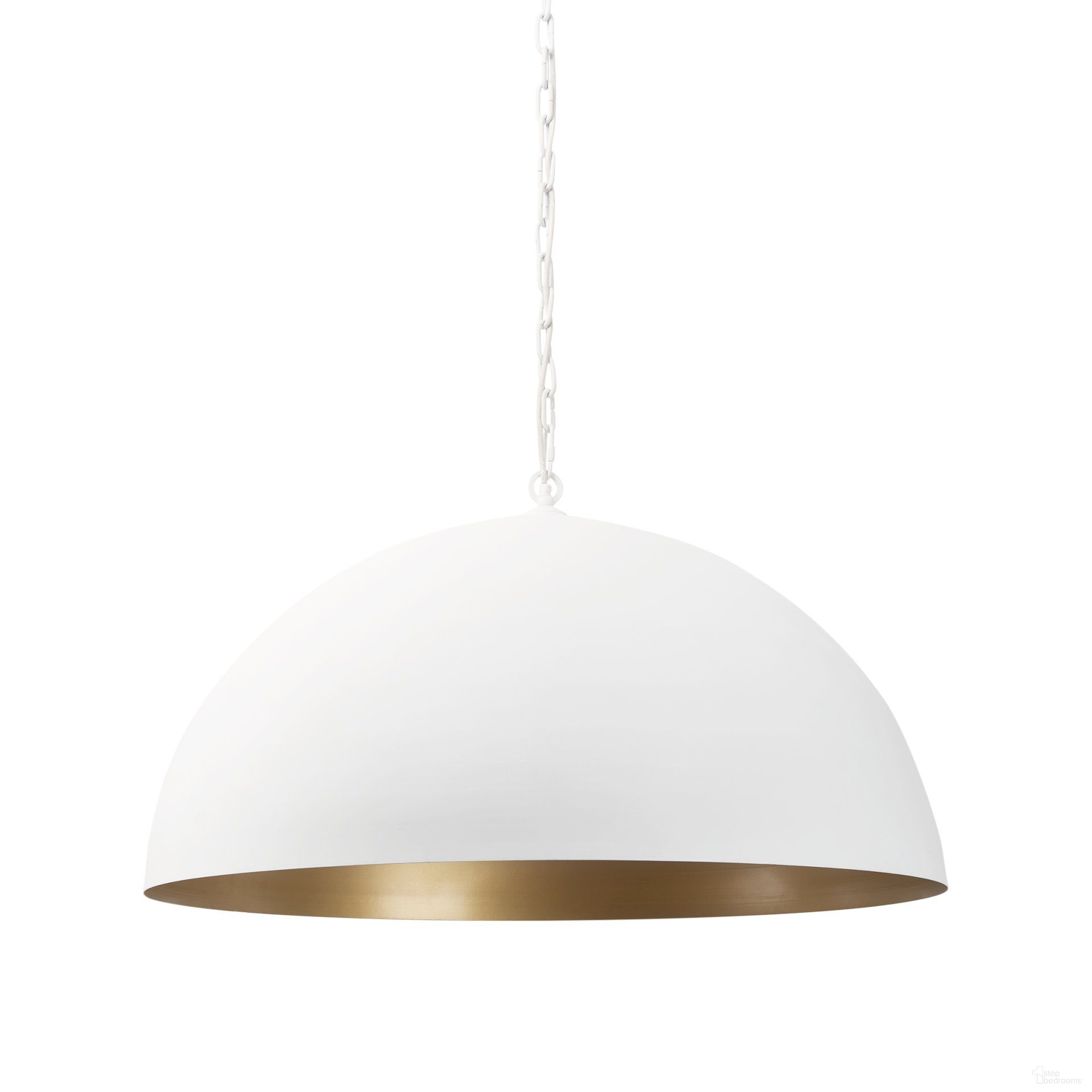 Juniper 36 Inch Round Dome Pendant Light In White by Mercana ...