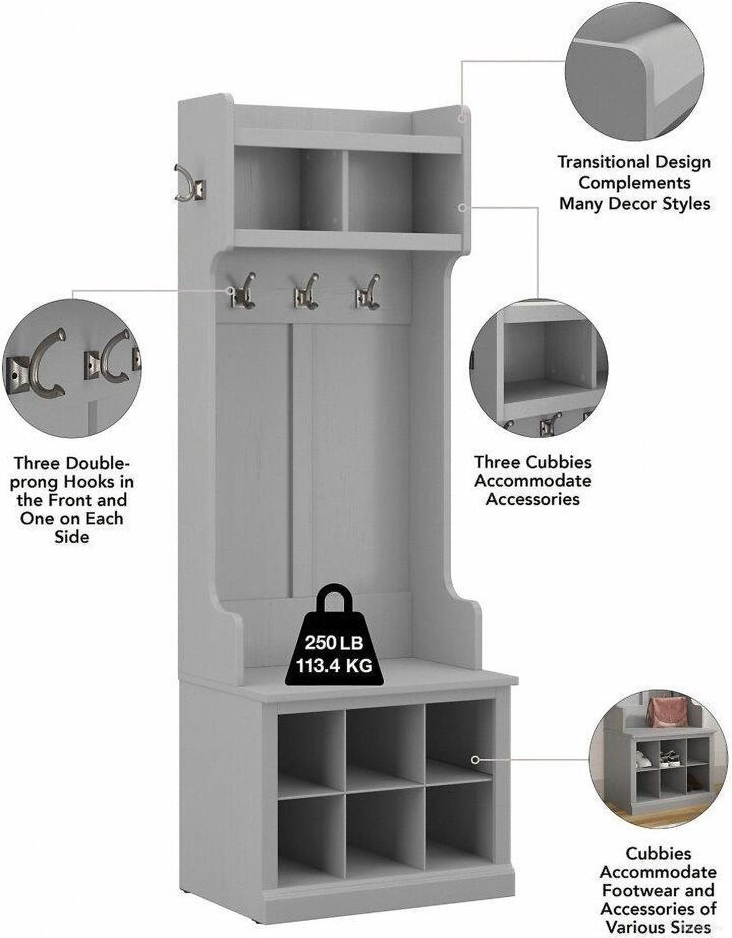 Kathy Ireland Home by Bush Furniture Woodland Full Entryway Storage Set ...