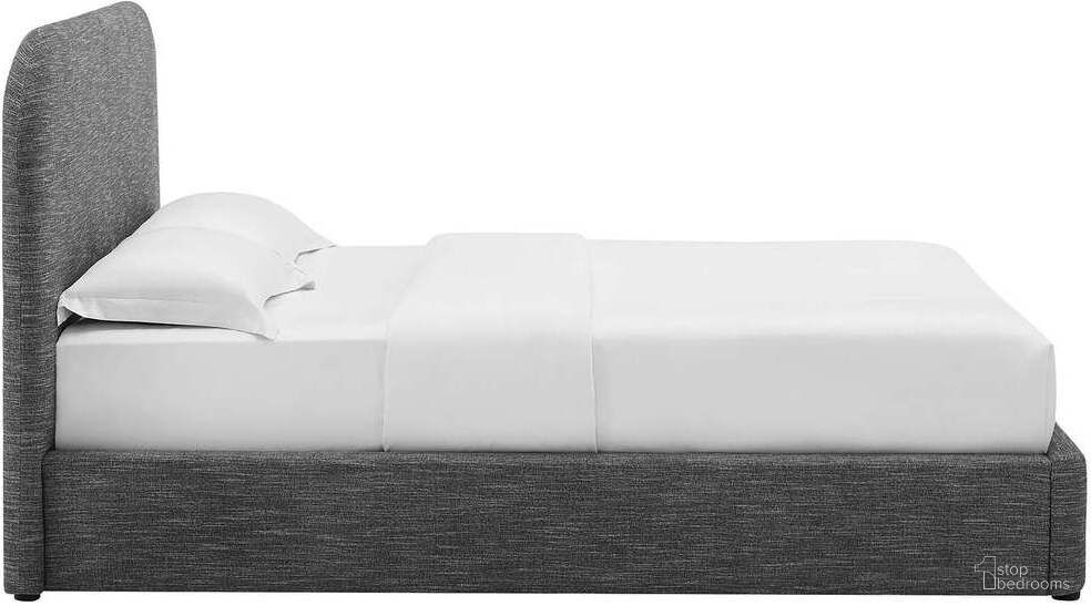 Keynote Upholstered Fabric Curved Full Platform Bed In Slate by Modway ...