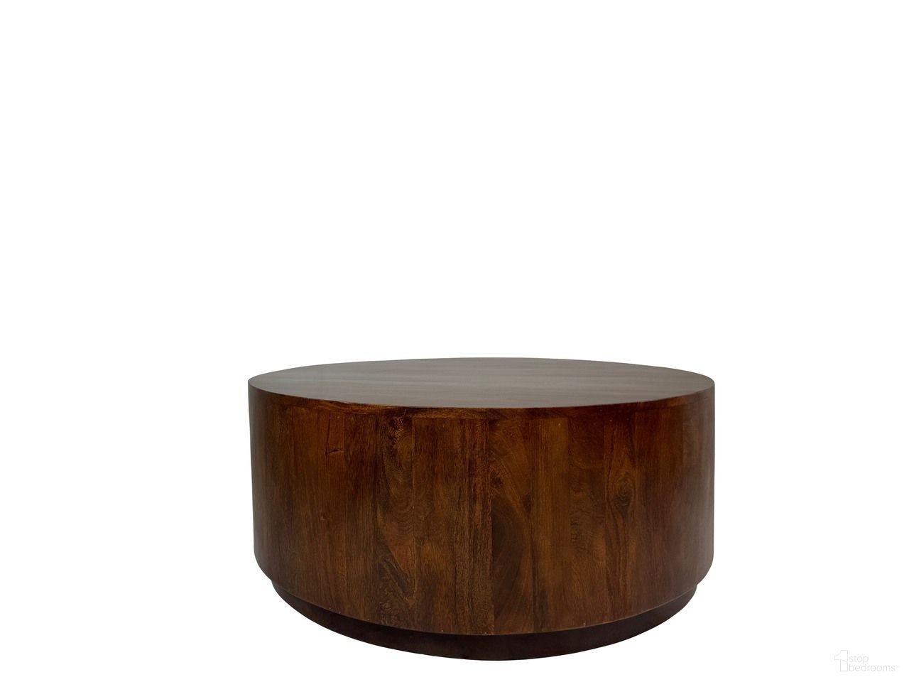 Krissa 30 Inch Round Mango Wood Coffee Table In Chestnut by Carolina ...