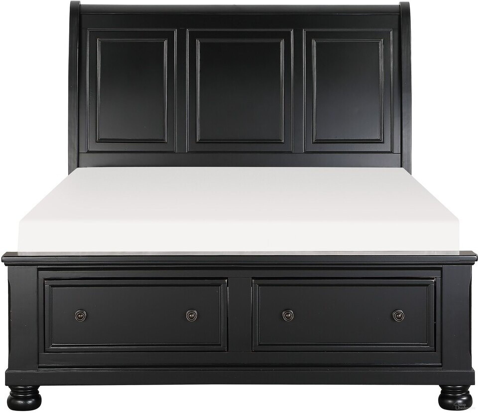 Laurelin Black Queen Sleigh Storage Bed by Homelegance | 1StopBedrooms