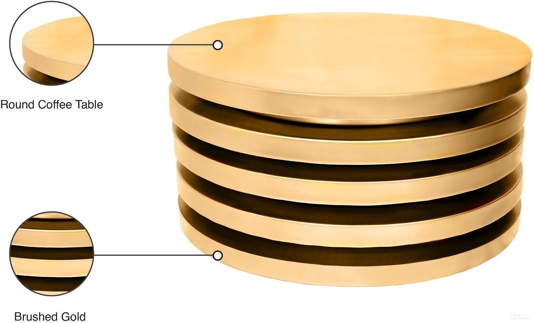 Levels Coffee Table In Brushed Gold by Meridian | 1StopBedrooms