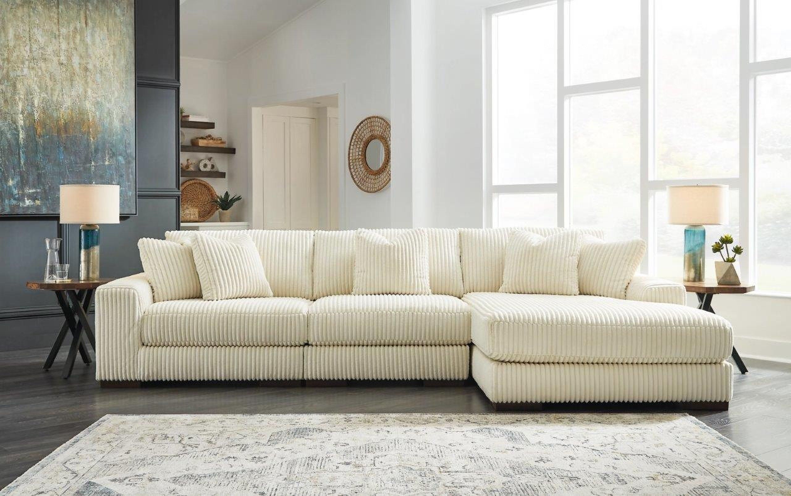 Lindyn 3-Piece RAF Sectional With Chaise In Ivory by Ashley Furniture ...