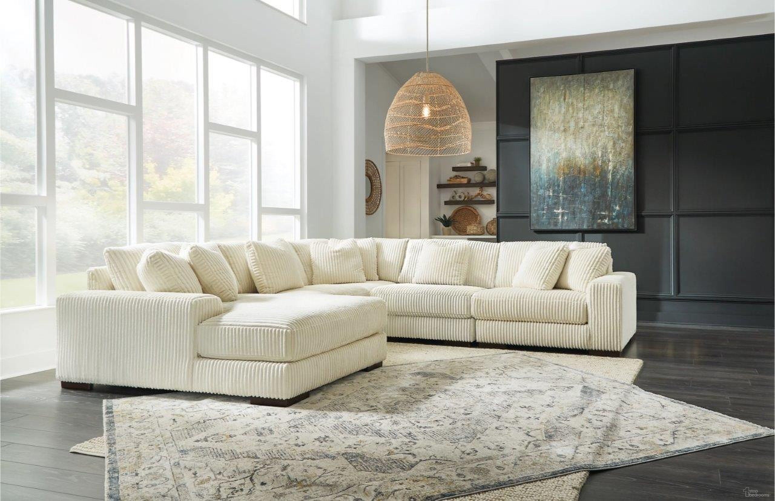 Lindyn 5-Piece LAF Sectional With Chaise In Ivory by Ashley Furniture ...