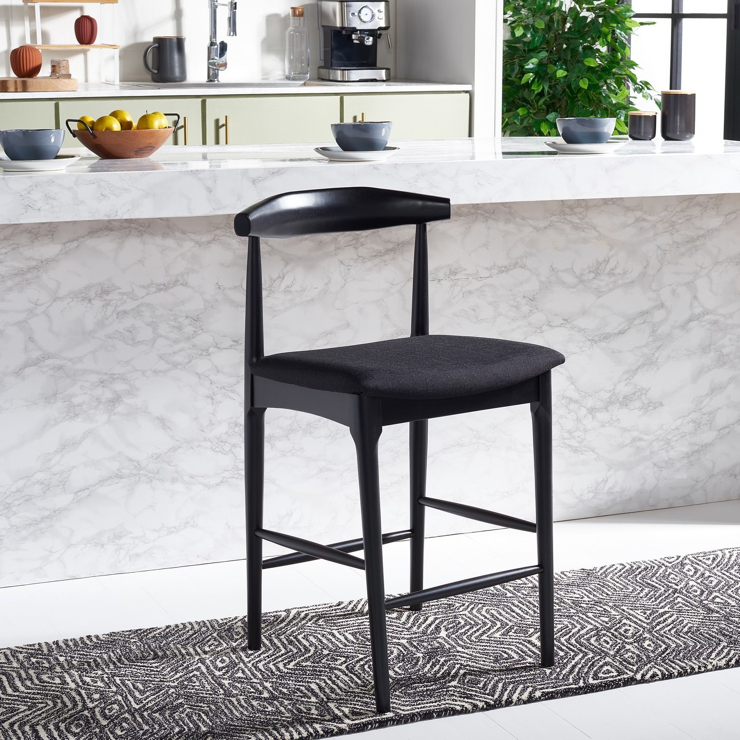 Lionel Retro Counter Stool in Black by Safavieh | 1StopBedrooms