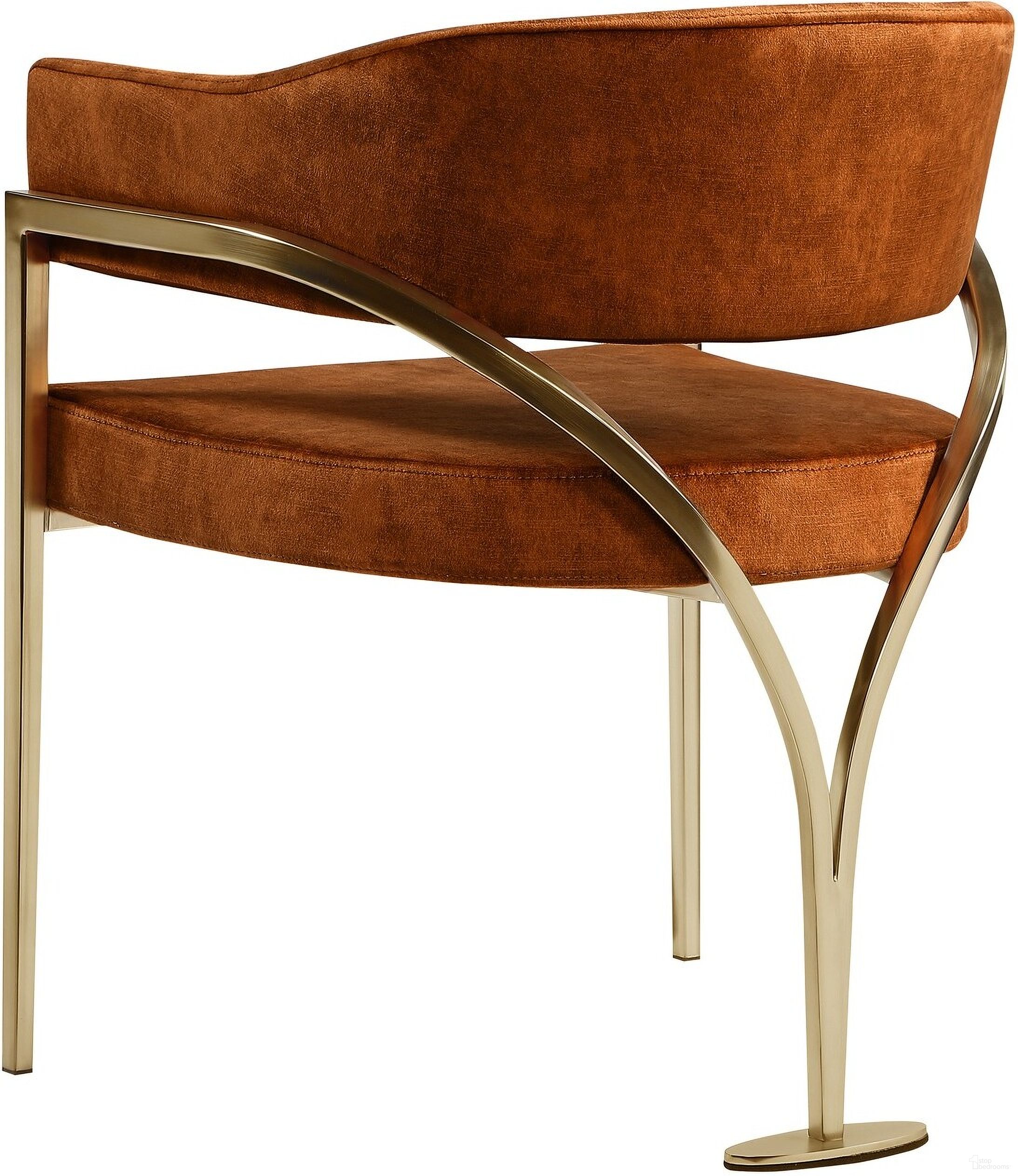 Madelyn Cognac Velvet Dining Chair Set of 2 In Cognac by Meridian ...