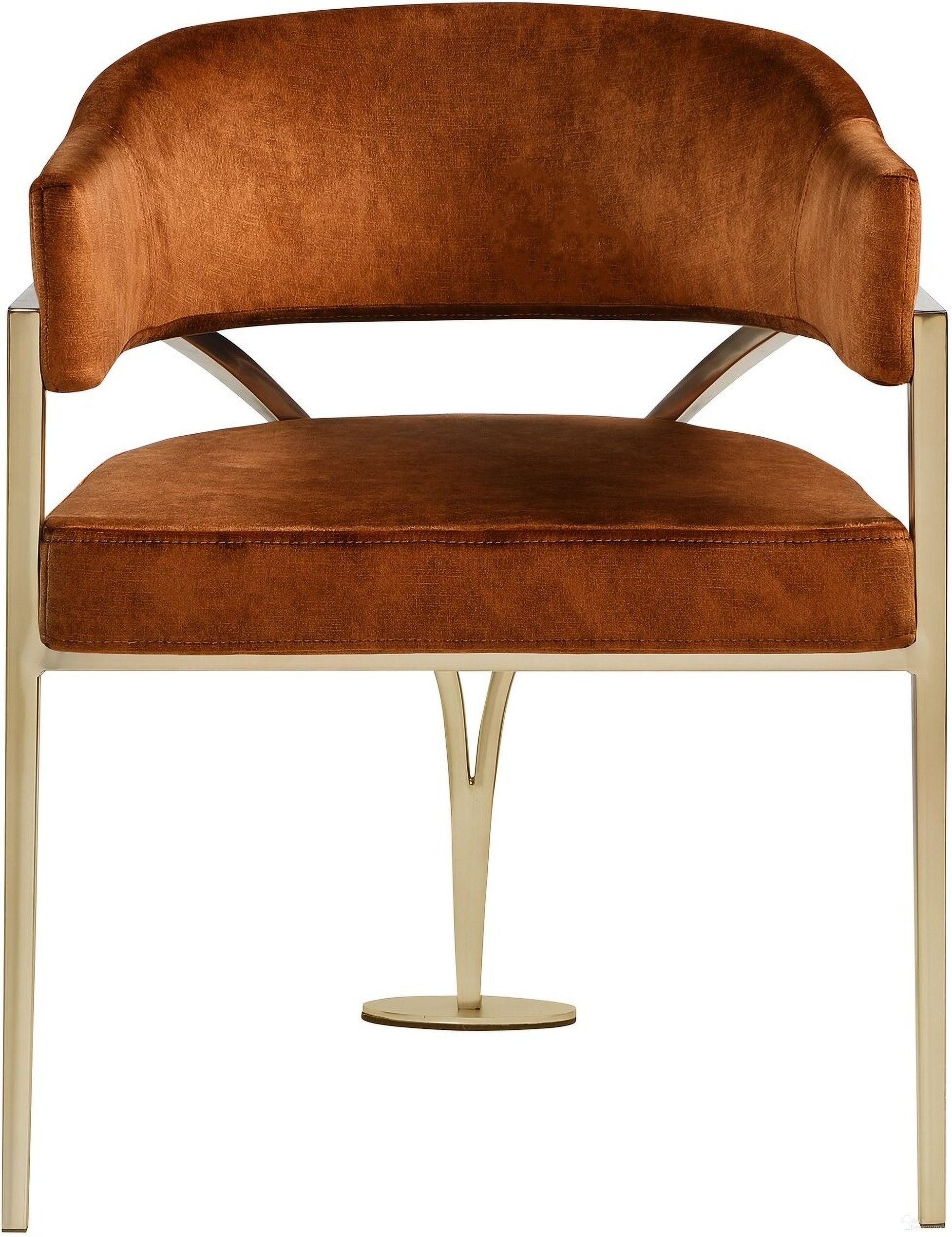 Madelyn Cognac Velvet Dining Chair Set of 2 In Cognac by Meridian ...