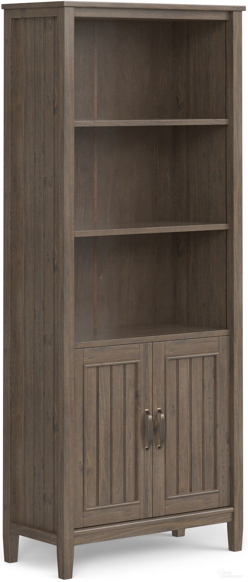 Magic Bookcase with Large Open Adjustable Shelves and 2 Doors In Smoky ...