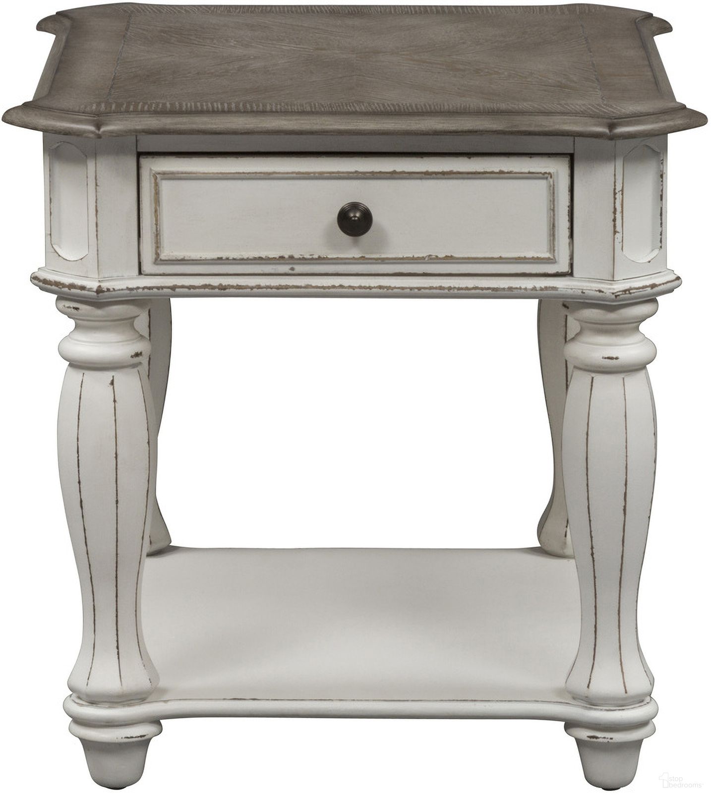 Magnolia Manor Antique White End Table by Liberty | 1StopBedrooms