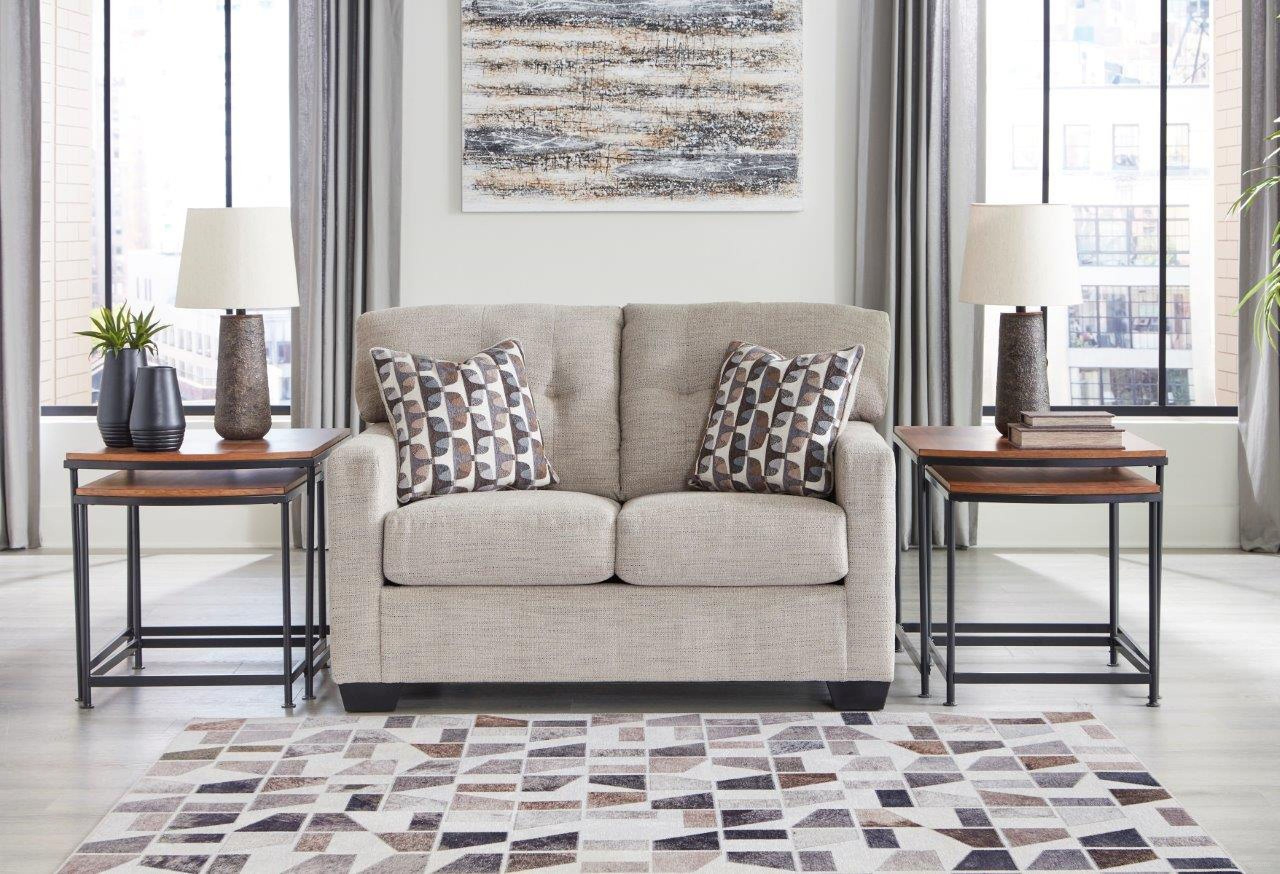 Mahoney Loveseat In Pebble by Ashley Furniture | 1StopBedrooms