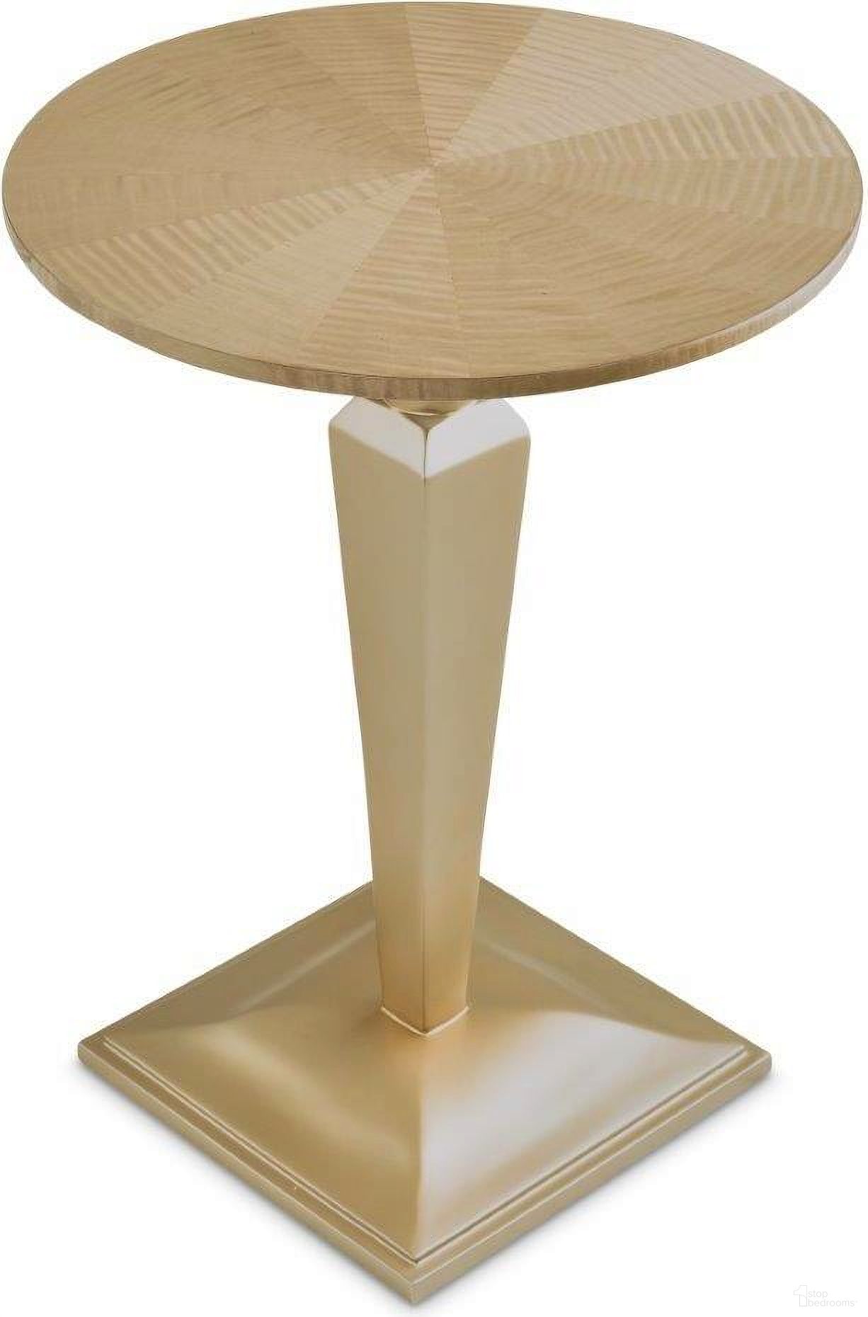 Malibu Crest Round Pedestal Tea Table In Chardonnay by AICO | 1StopBedrooms
