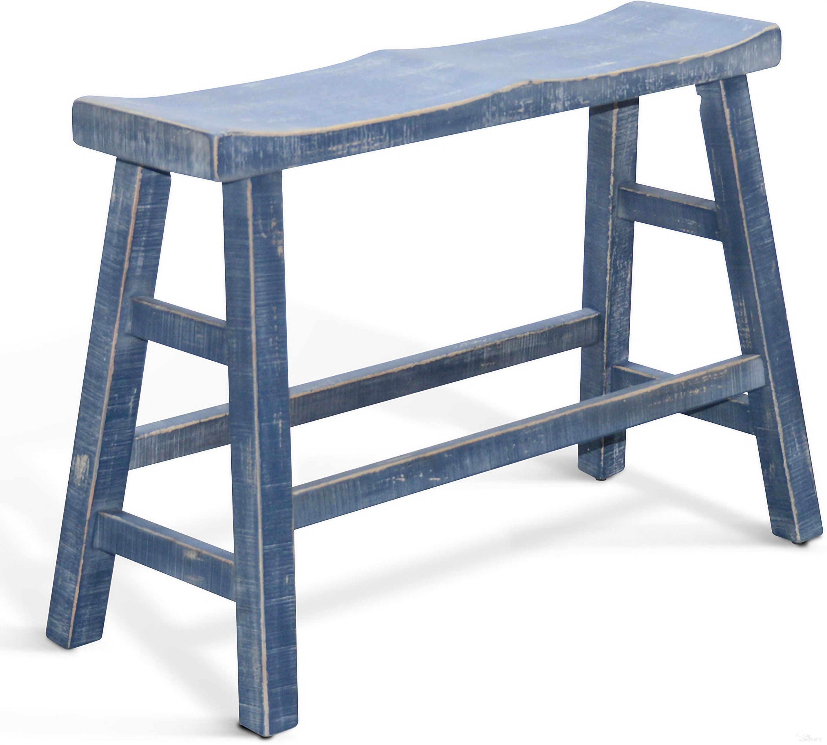 Marina Ocean Blue 24 Inch Bench With Wood Seat by Sunny Design ...