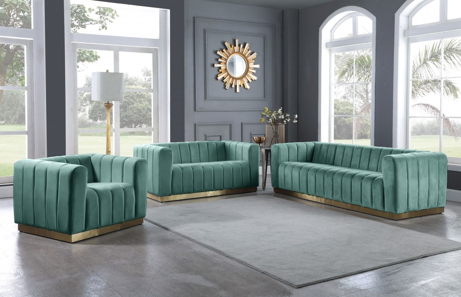 Marlon Living Room Set (Grey) by Meridian | 1StopBedrooms
