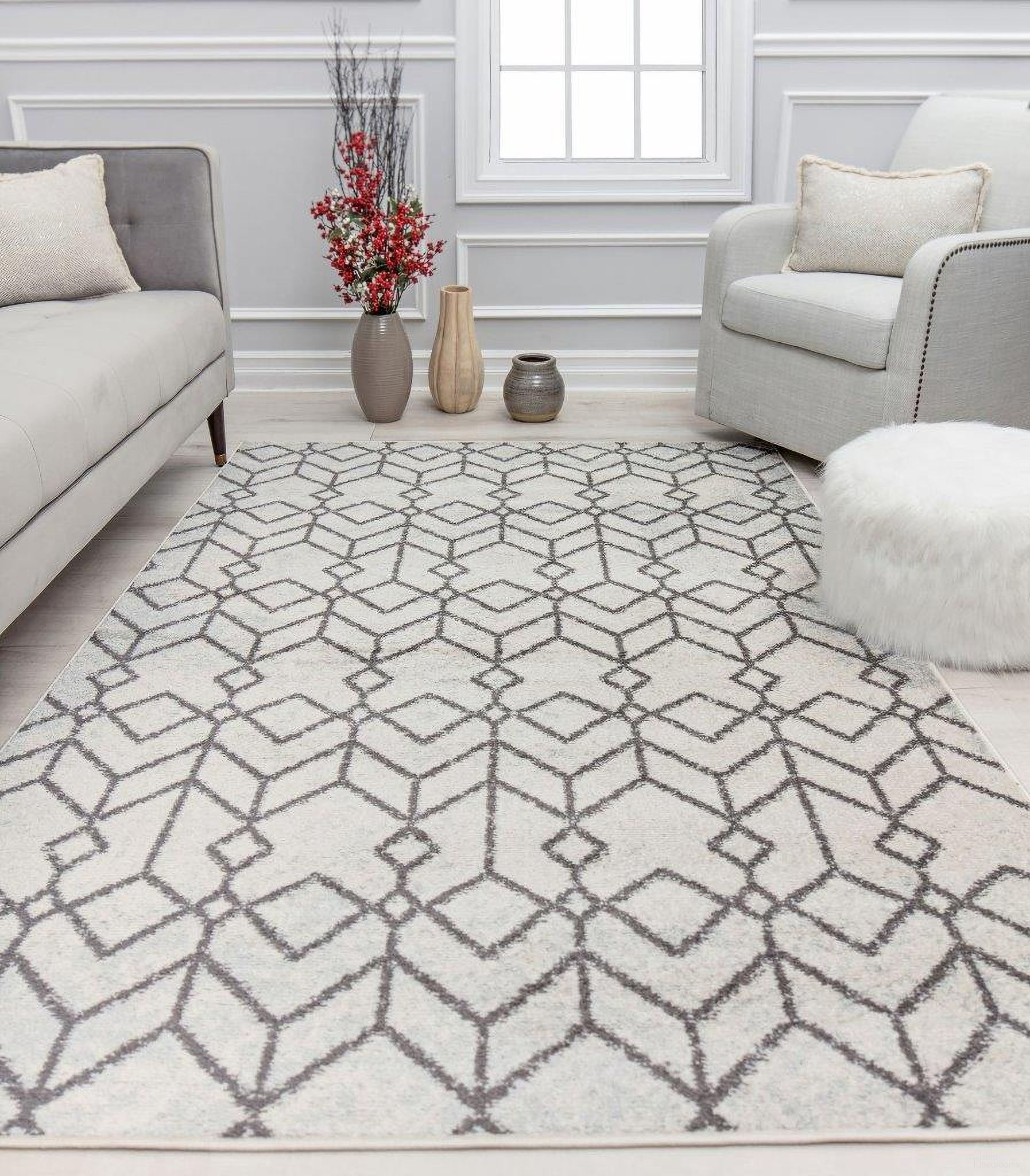 Mason Brooks Ryder KN30B Candle White Moroccan Tribal White 8'3 x 10 ...