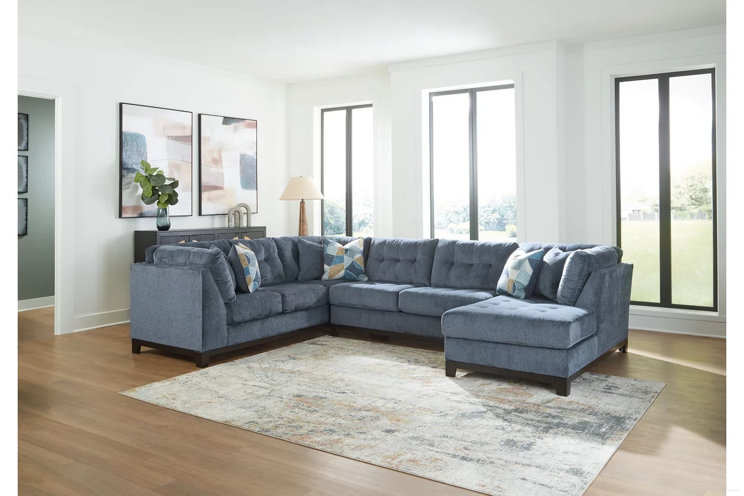 Maxon Place 3-Piece Sectional with Chaise In Navy by Ashley Furniture ...