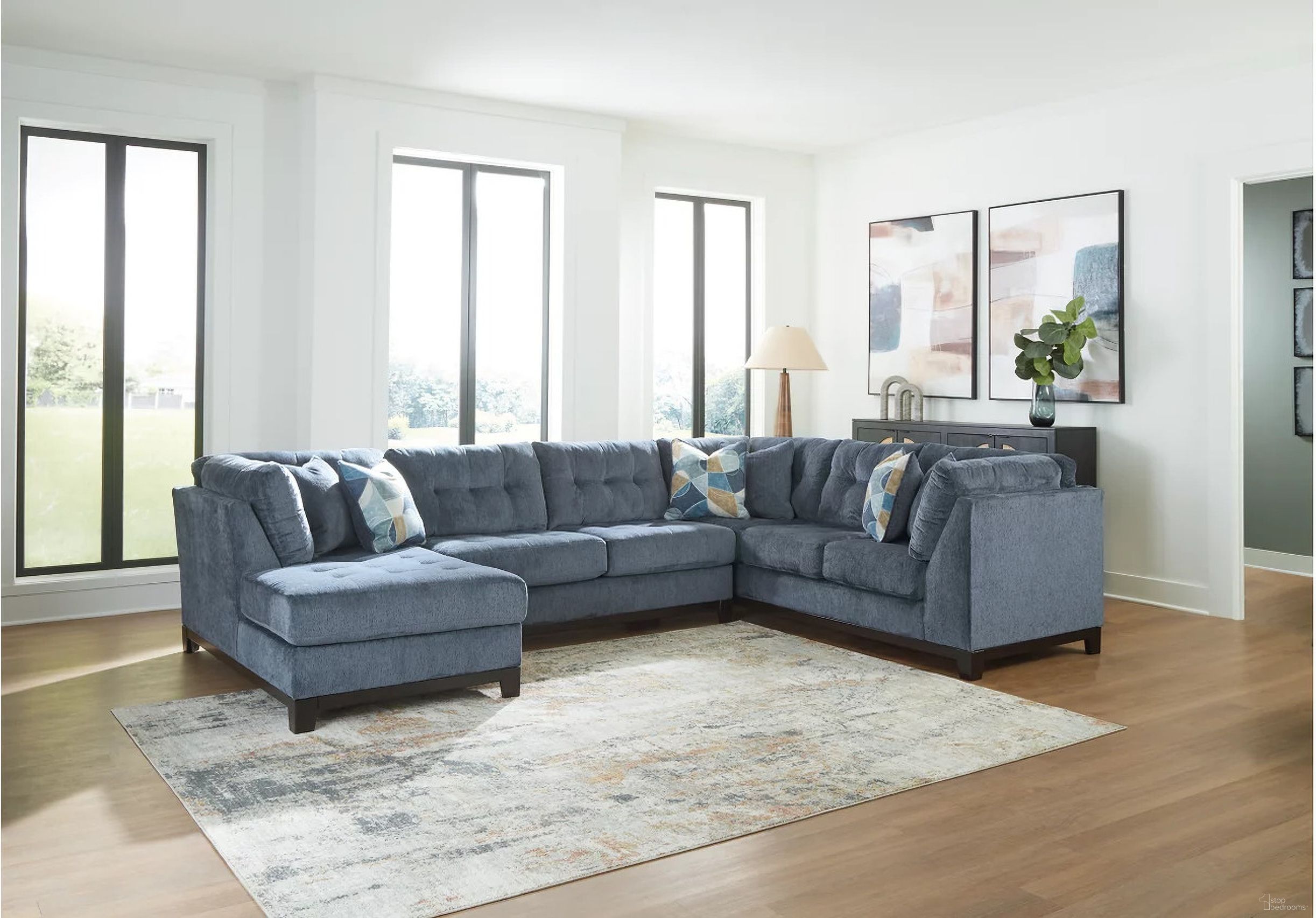 Maxon Place 3-Piece Sectional with Chaise In Navy by Ashley Furniture ...