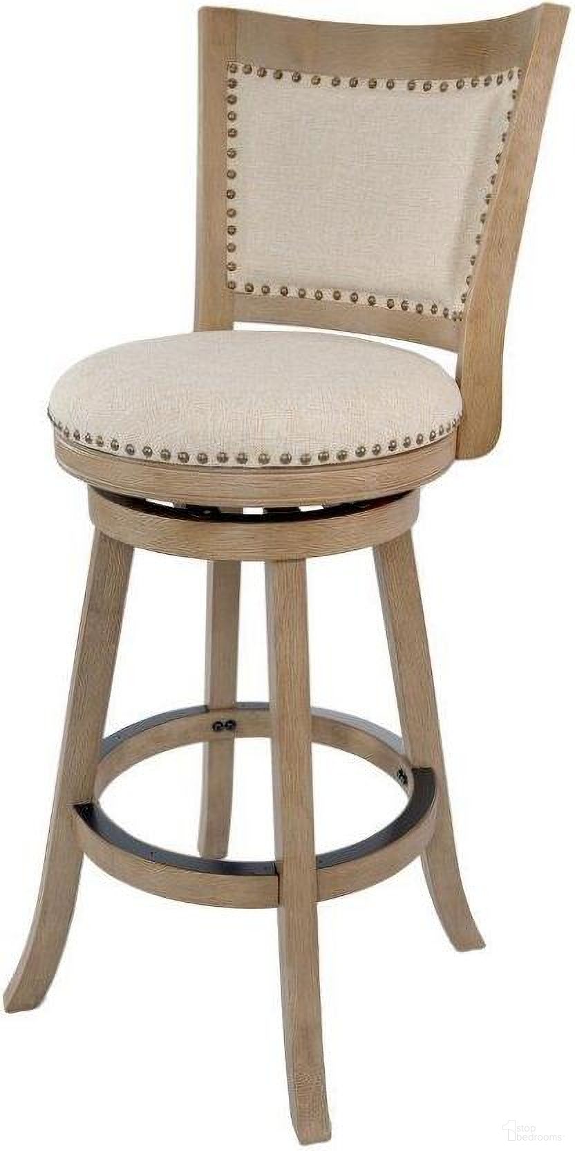 Melrose 29 Inch Swivel Bar Stool In Driftwood Wire-Brush by Boraam ...