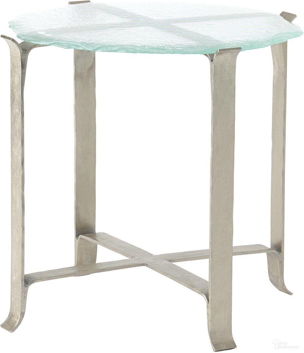 Melting Glass Side Table In Nickel by Global Views | 1StopBedrooms