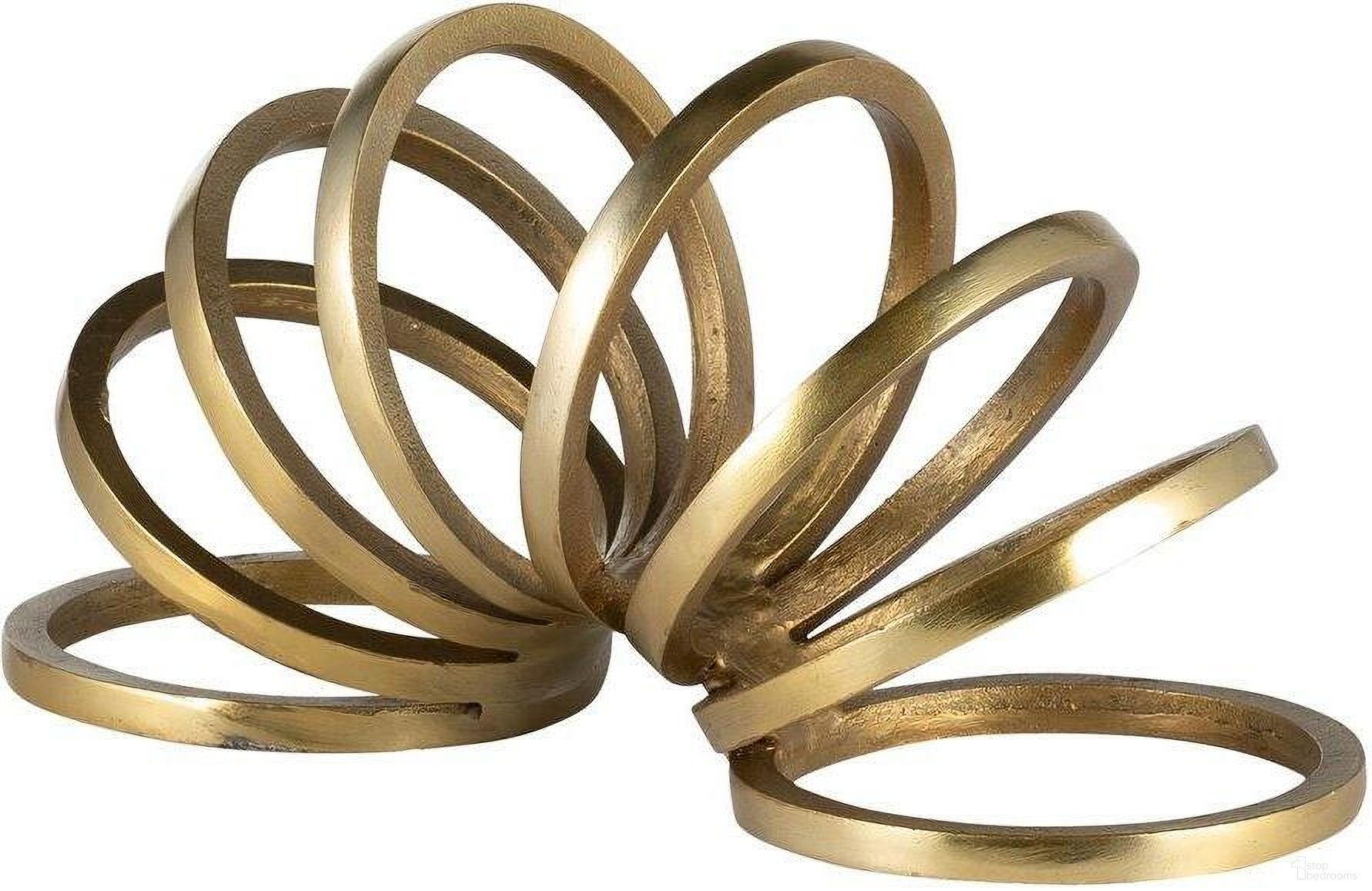 Metal 11 Inch Slinky Ring Decor In Gold by Sagebrook | 1StopBedrooms