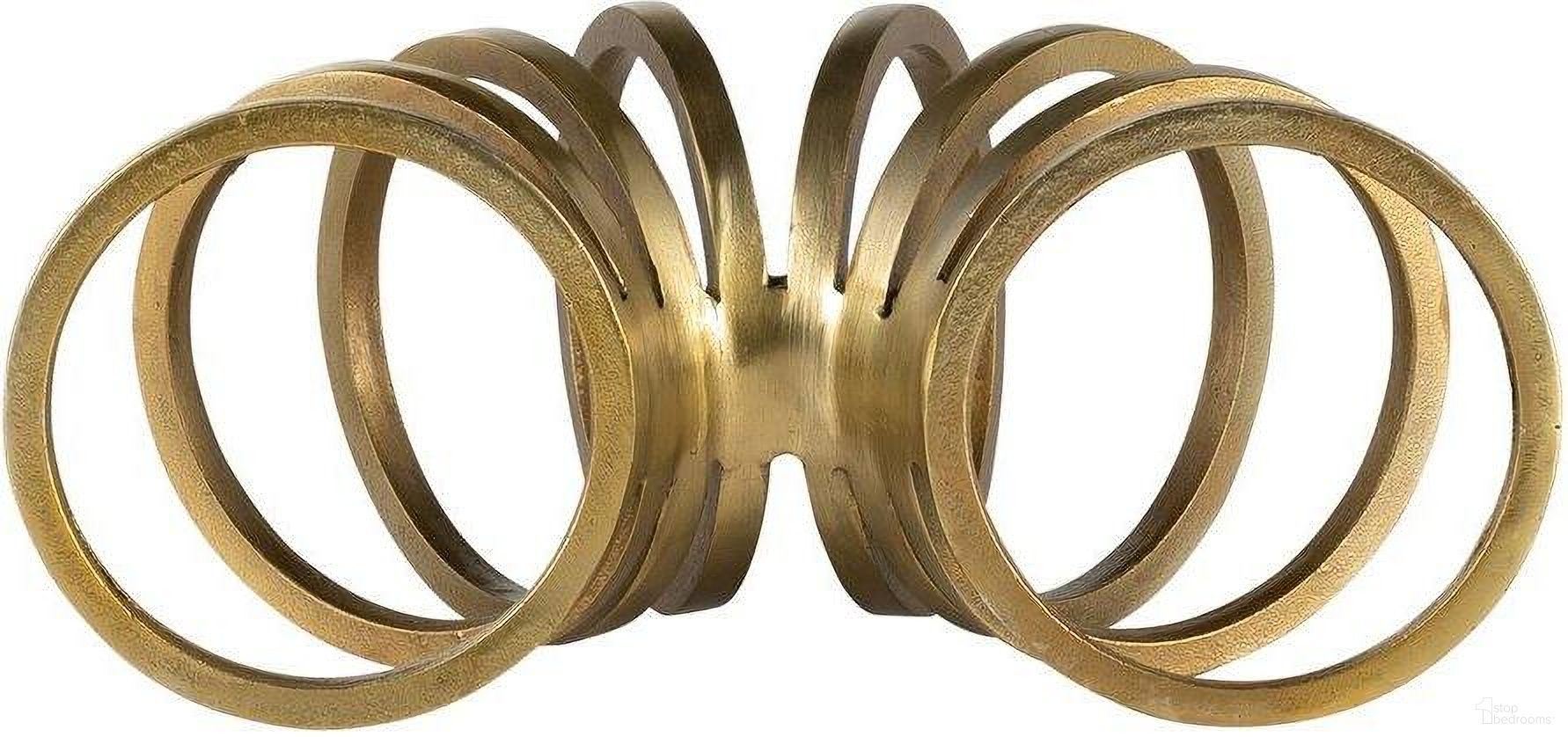 Metal 11 Inch Slinky Ring Decor In Gold by Sagebrook | 1StopBedrooms