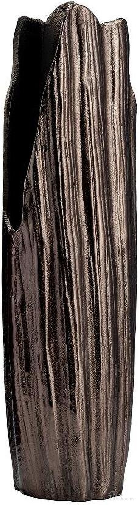 Metal 20 Inch Abstract Ridged Vase In Black Nickel by Sagebrook ...