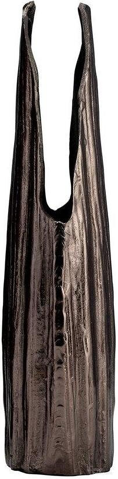 Metal 20 Inch Abstract Ridged Vase In Black Nickel by Sagebrook ...