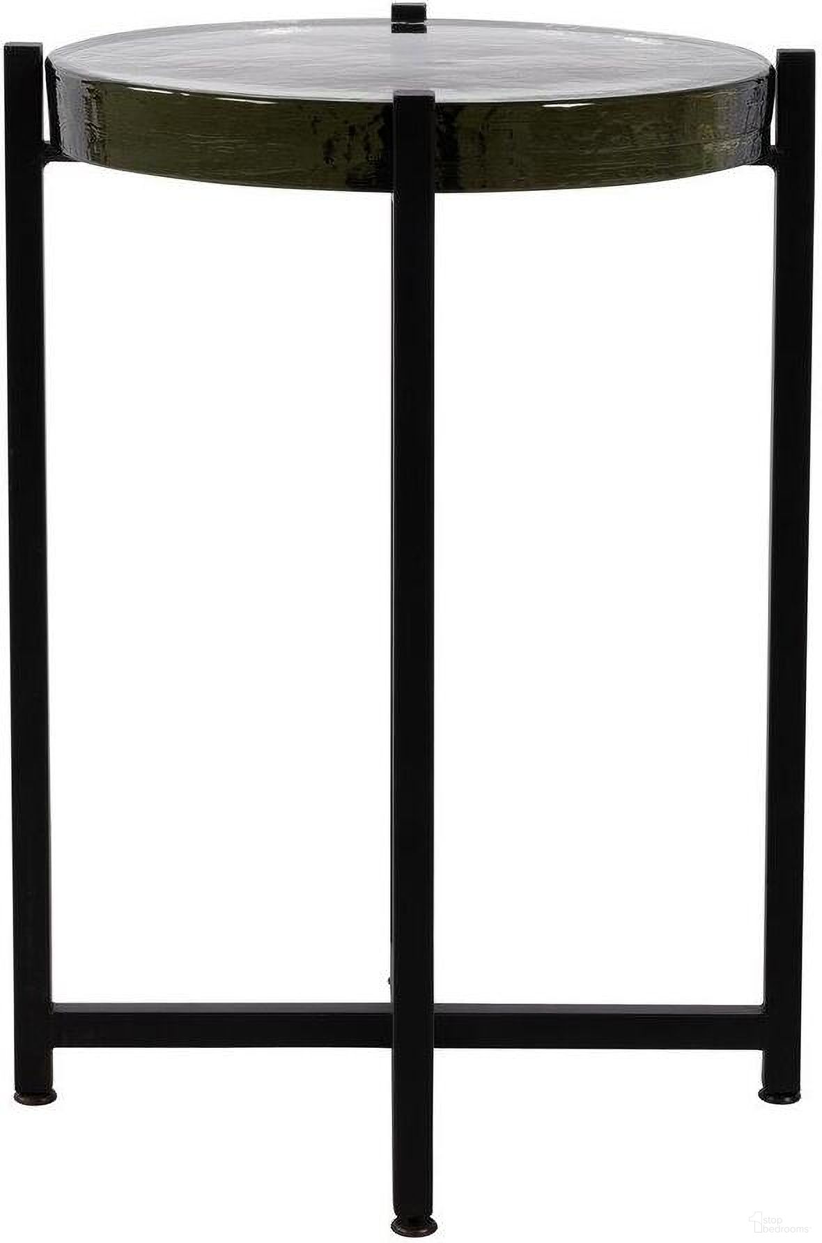 Metal And Glass 17 Inch x 22 Inch Side Table In Black by Sagebrook ...