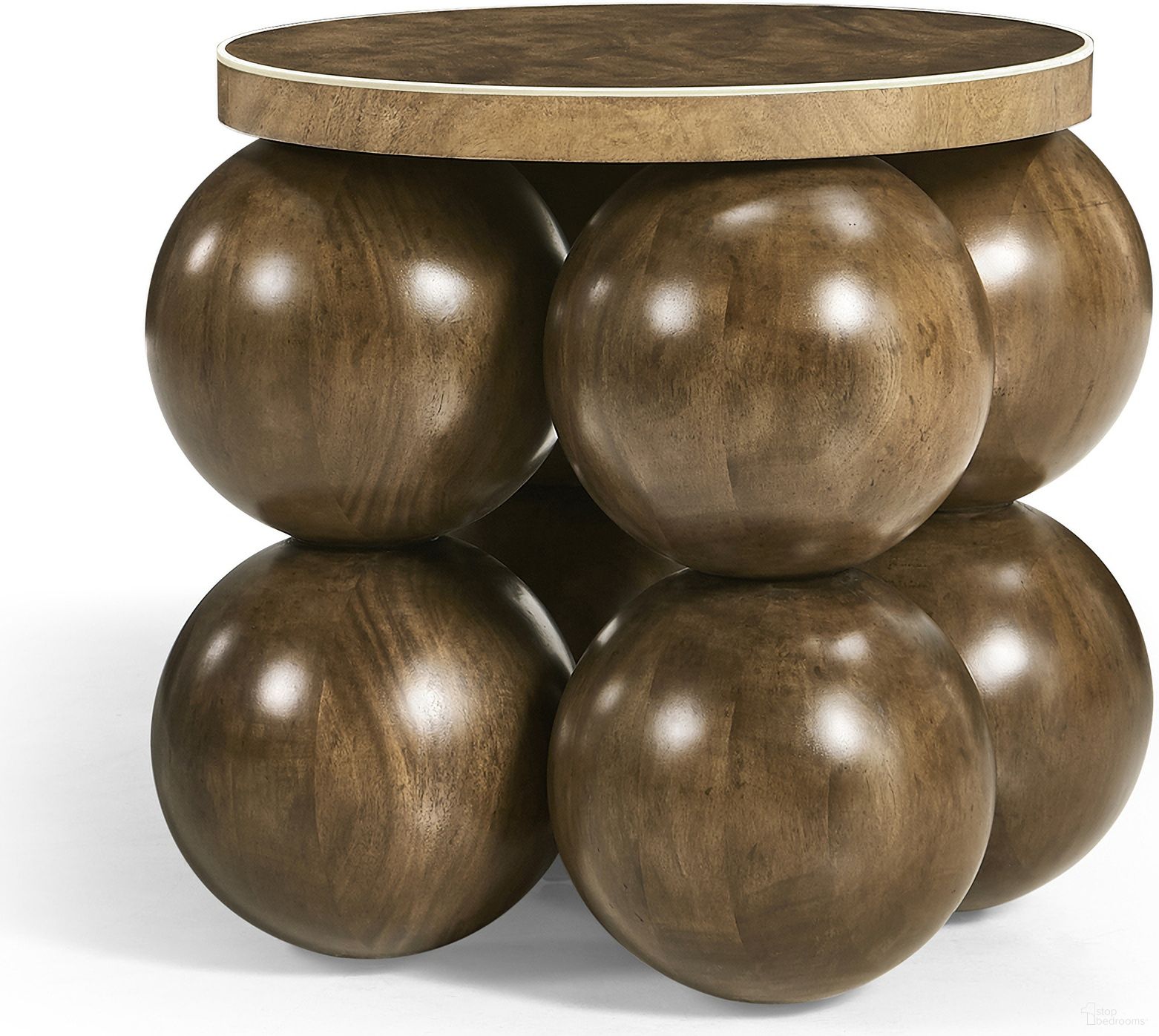 Modern Orb Round Accent Table In Brown by Jonathan Charles | 1StopBedrooms