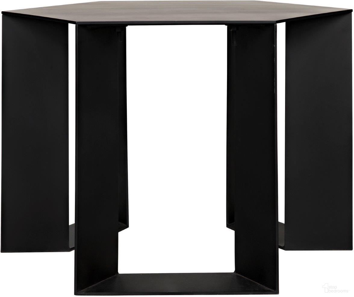 Modicus Steel Side Table In Matte Black by Noir | 1StopBedrooms