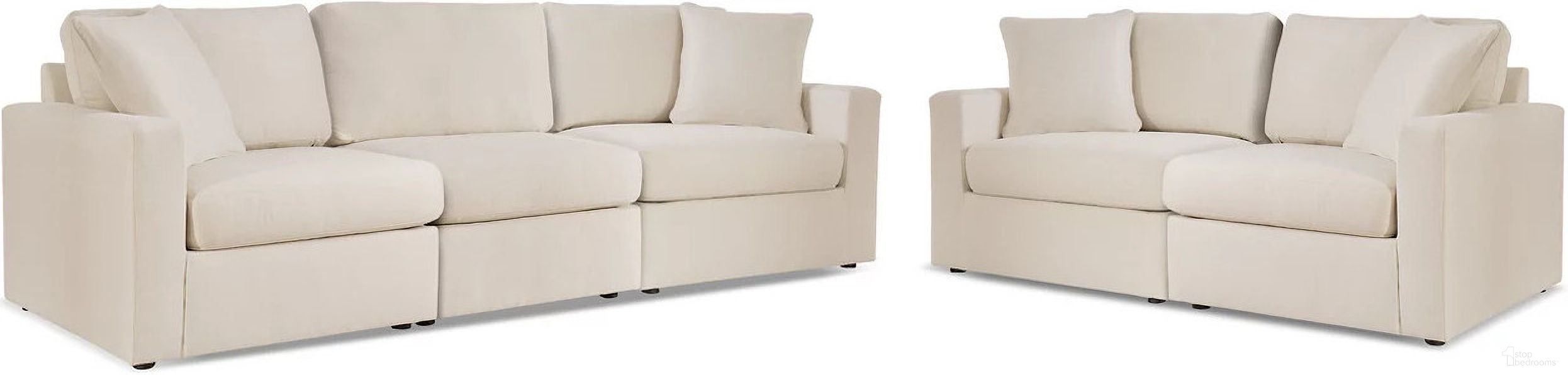 Modmax 3-Piece Sectional Sofa and 2-Piece Sectional Loveseat In Oyster by Ashley Furniture ...