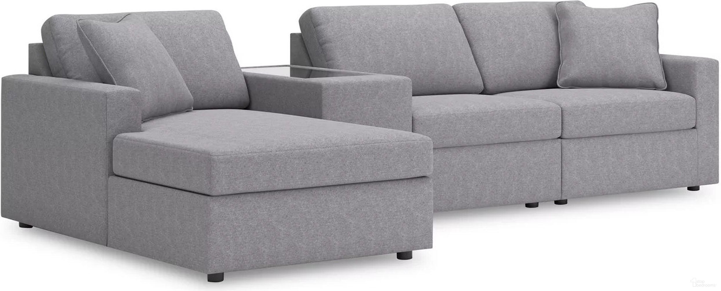 Modmax 4-Piece LAF Sectional with Storage Console In Granite by Ashley ...