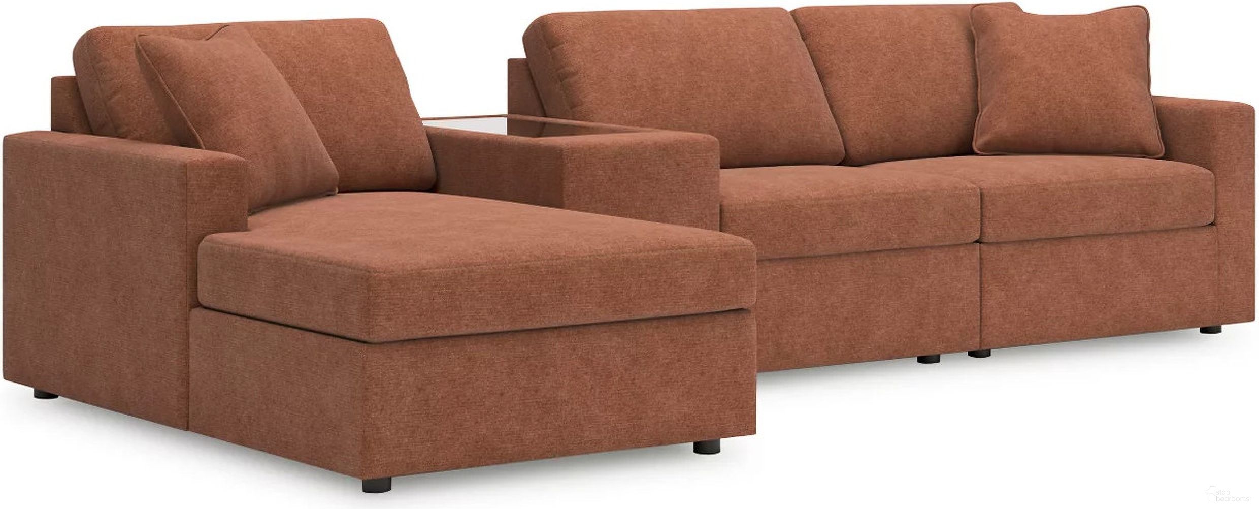 Modmax 4-Piece LAF Sectional with Storage Console In Spice by Ashley ...
