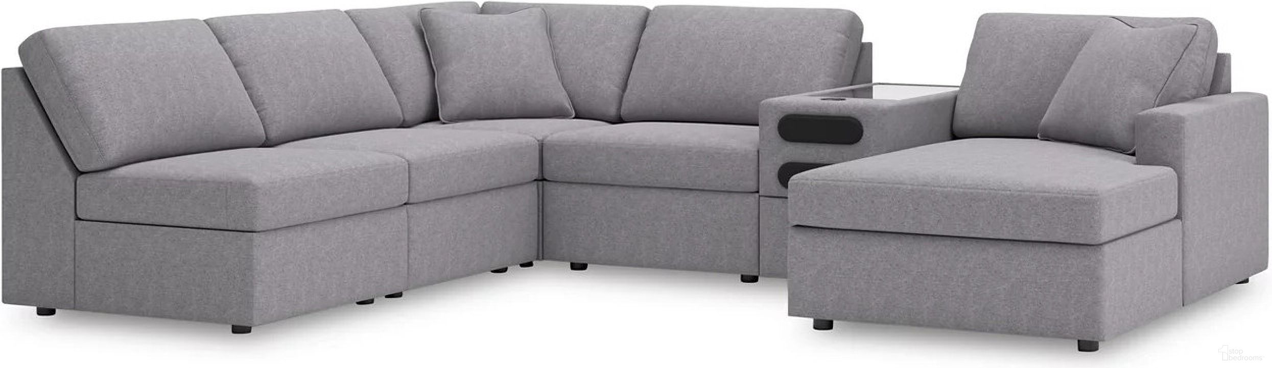 Modmax 6-Piece RAF Sectional with Audio Console In Granite by Ashley ...