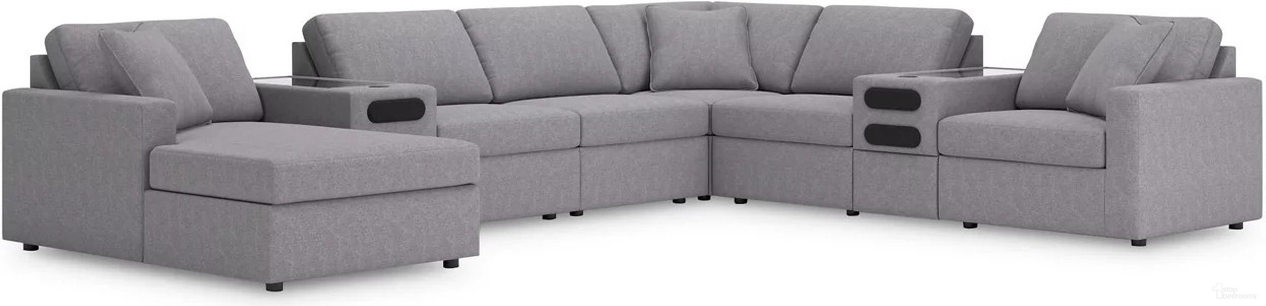 Modmax 8-Piece LAF Sectional with Audio System and Chaise In Granite by ...