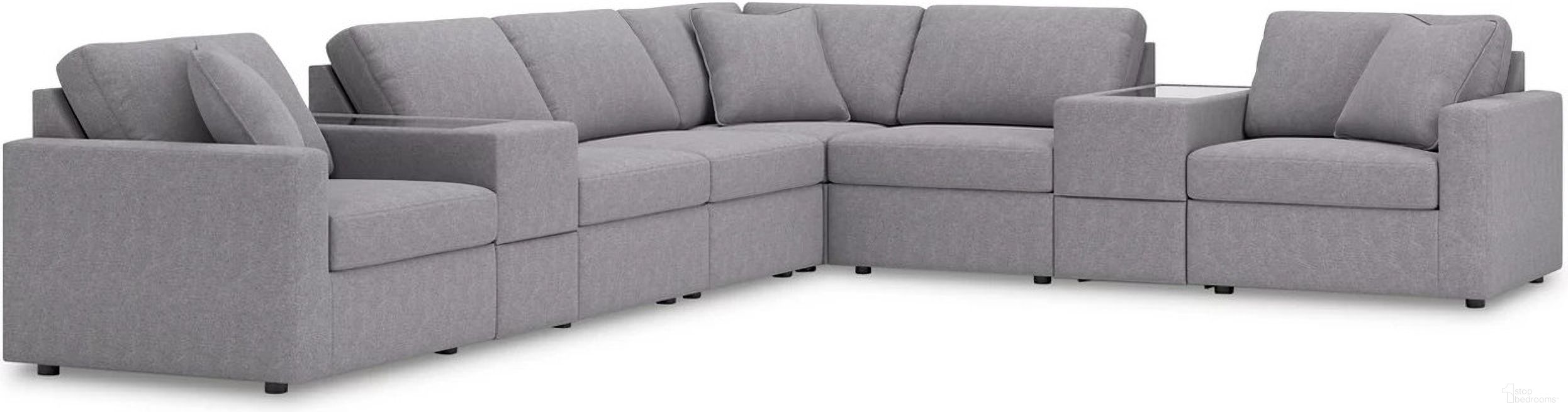 Modmax 8-Piece Sectional with Storage Console In Granite by Ashley ...