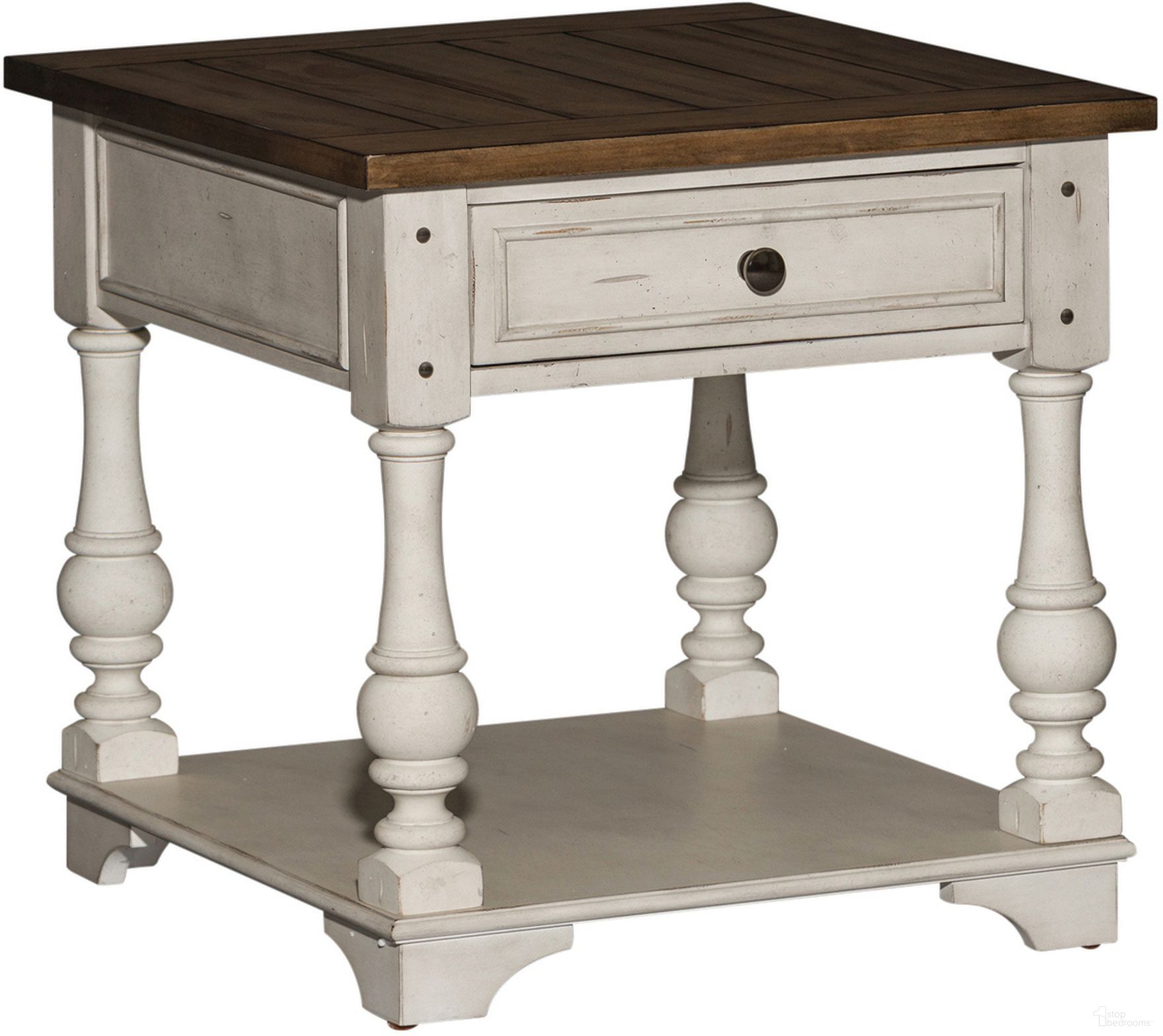Morgan Creek Antique White Accent End Table by Liberty | 1StopBedrooms