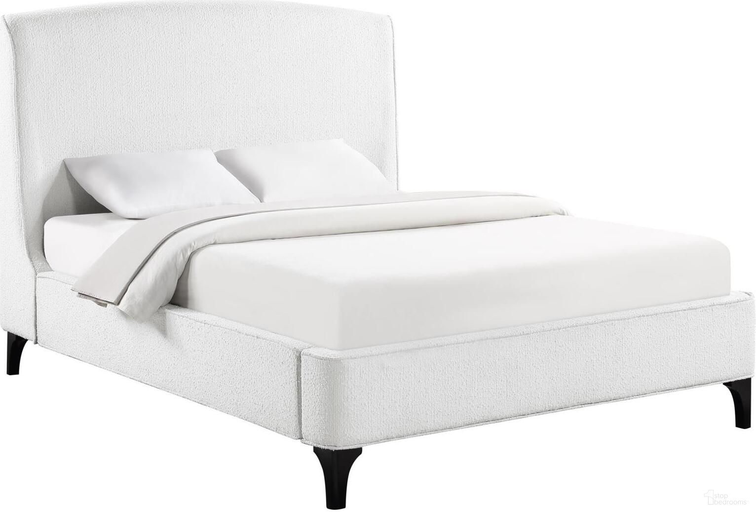 Mosby Upholstered Curved Headboard Queen Platform Bed White by Coaster ...