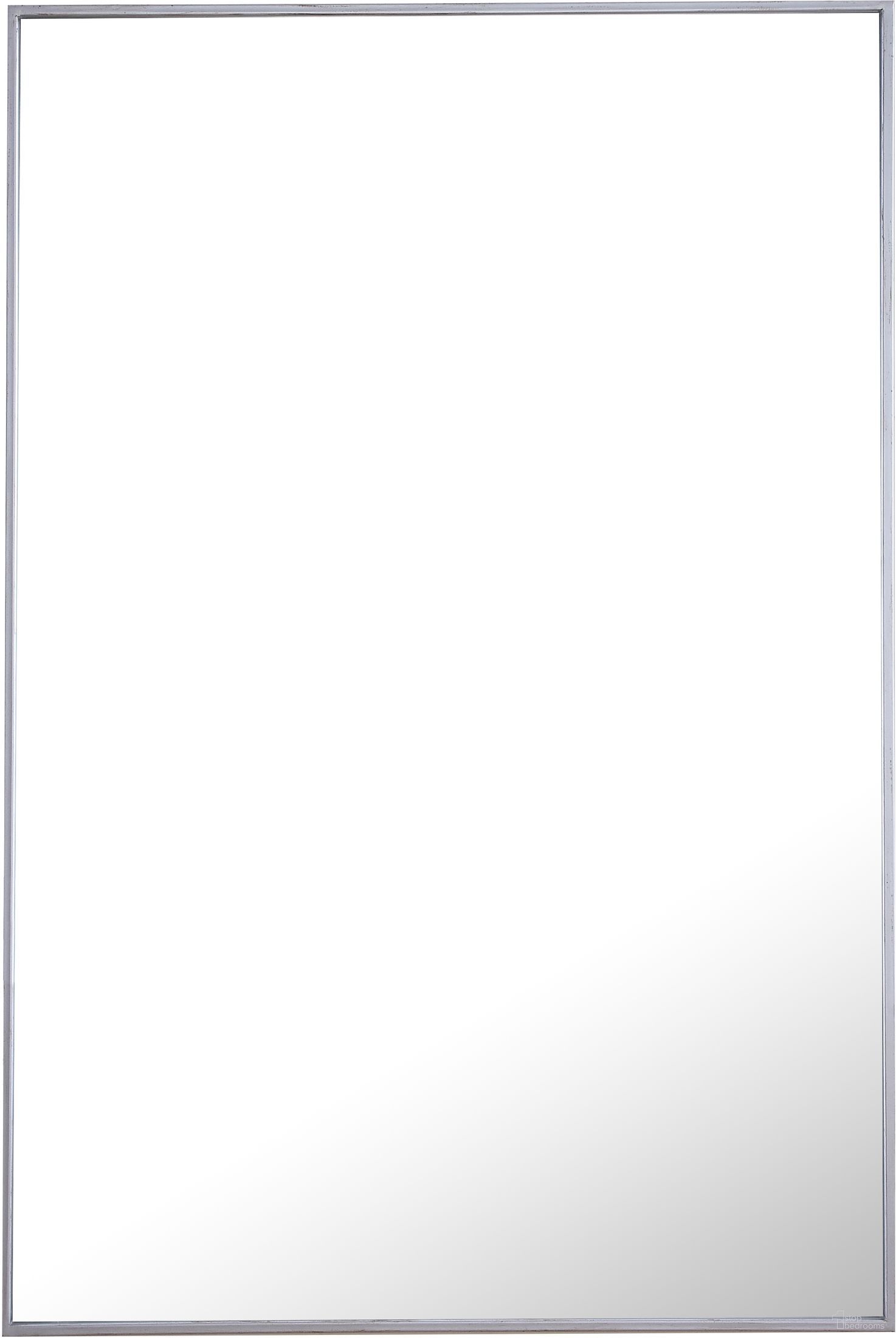 Eternity 28" Rectangular Silver Mirror by Elegant Lighting | 1StopBedrooms