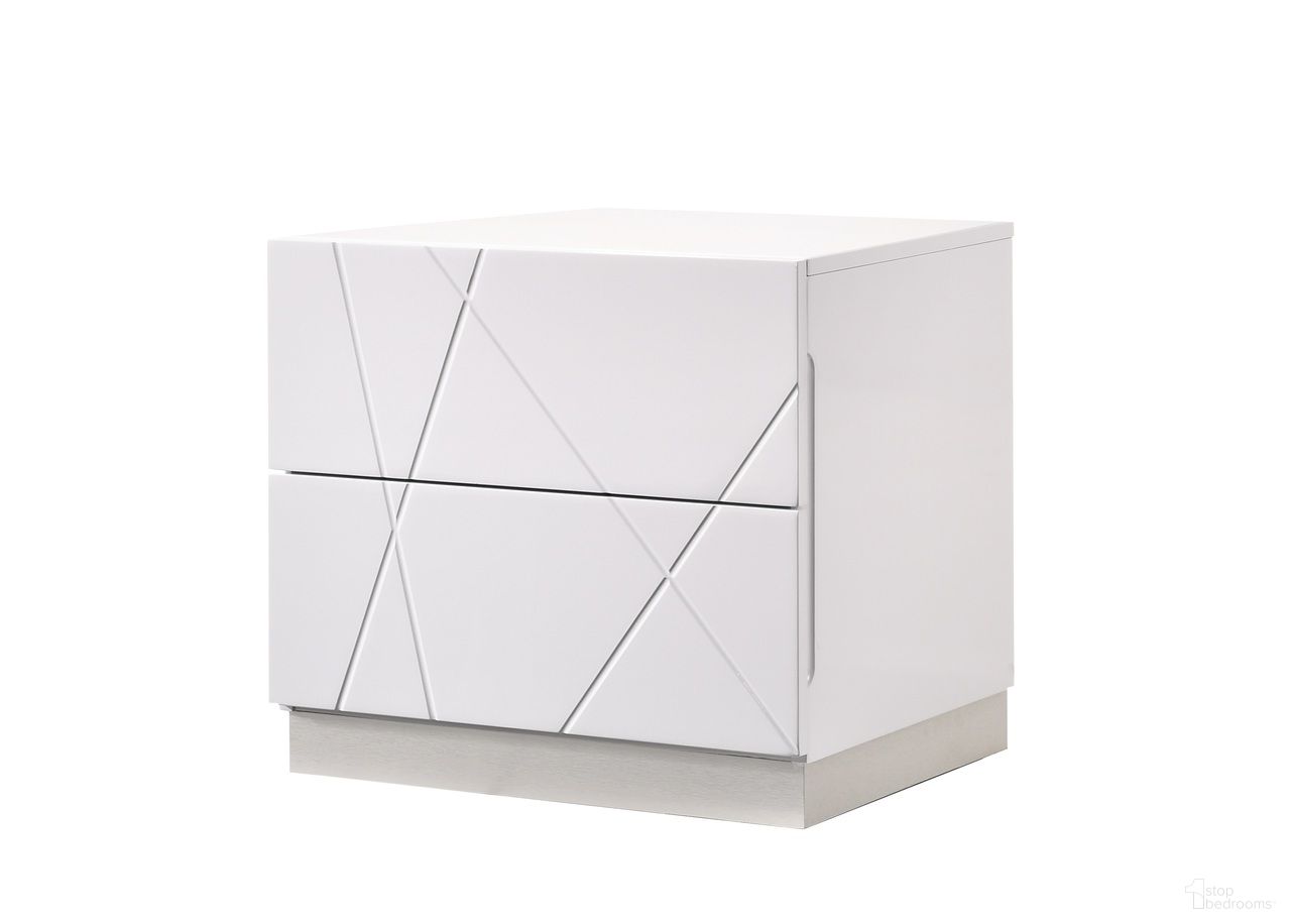 Naples White Lacquer Nightstand by J&M | 1StopBedrooms