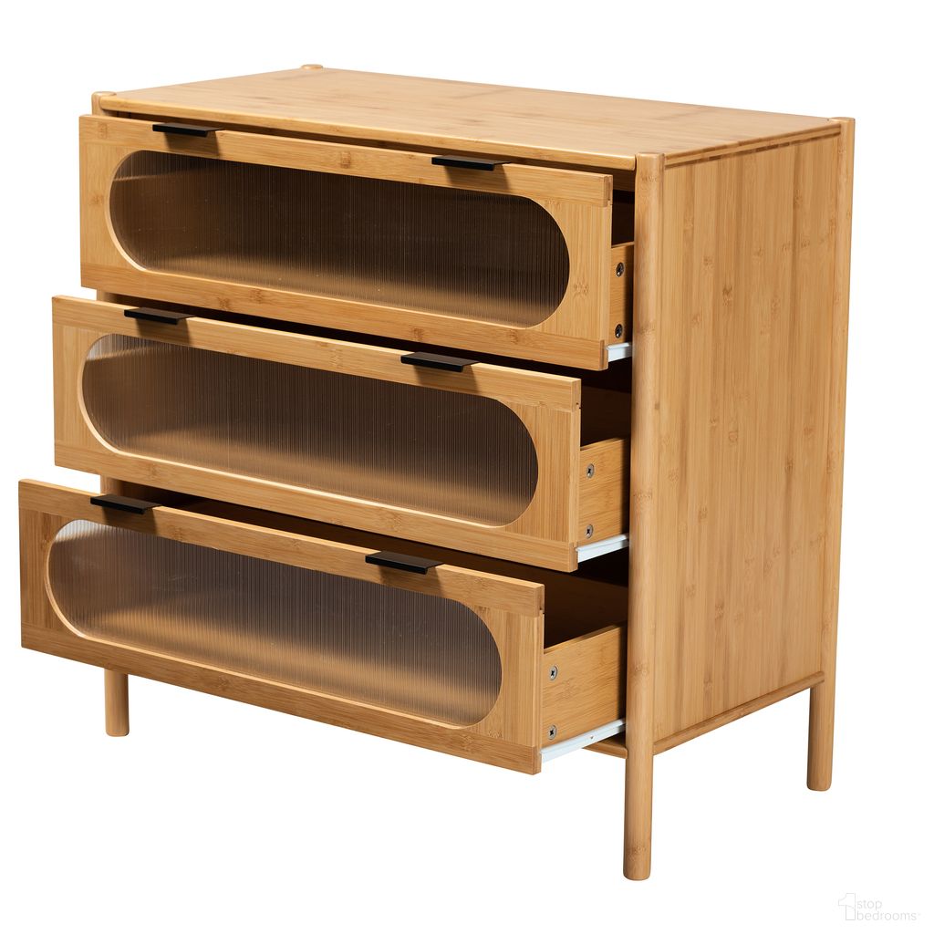 Naresh Bamboo Wood 3 Drawer Storage Cabinet In Natural Brown by Baxton ...